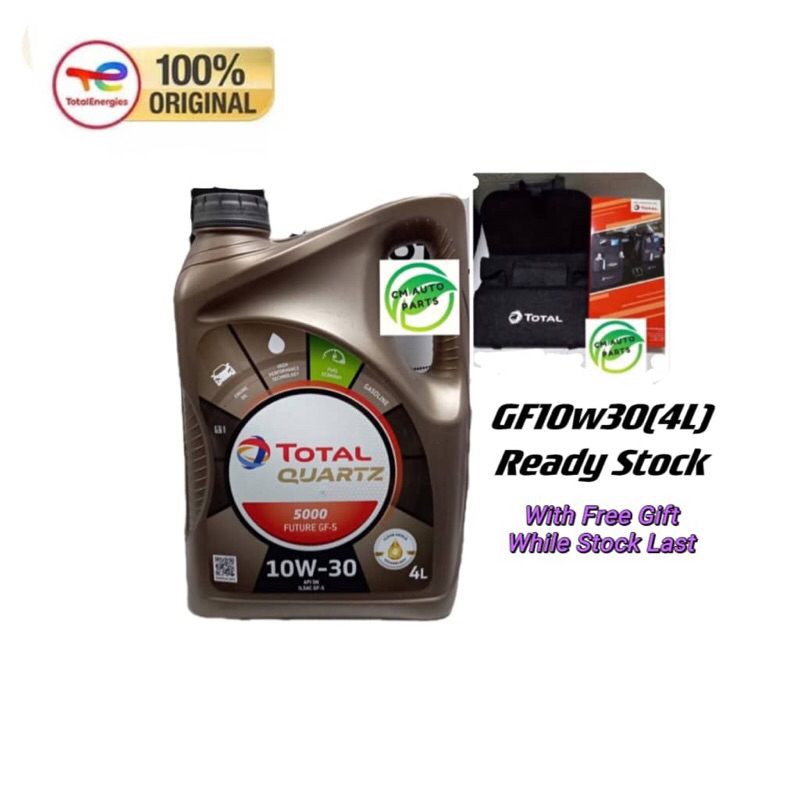 (100% Original) MOTOR OIL TOTAL QUARTZ 5000 GF5 10W30(4L) | Shopee Malaysia