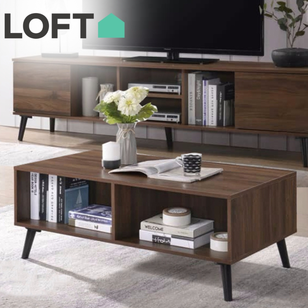 LOFT Living EDMOND Coffee Table with Retro Design/Rich Walnut Colour ...