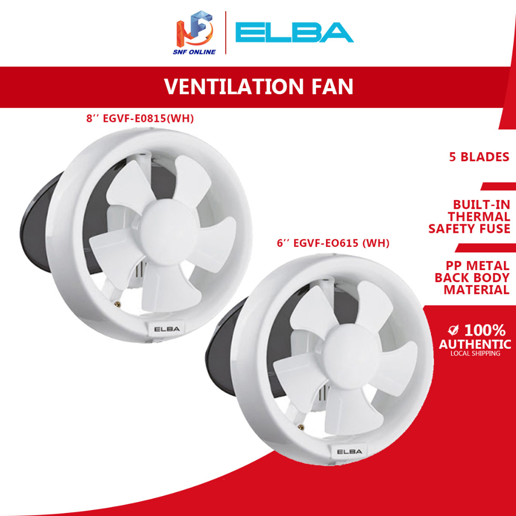 Elba Kipas Pengudaraan Glass Mounted Ventilation Fan (6"/ 8") EGVF ...