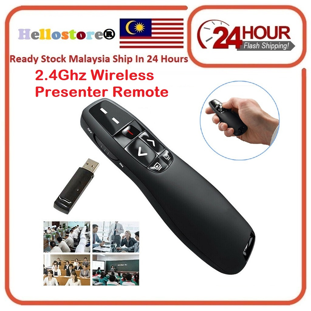 Wireless USB Presenter Powerpoint PPT Laser Pointer Pen 2.4GHz Remote ...