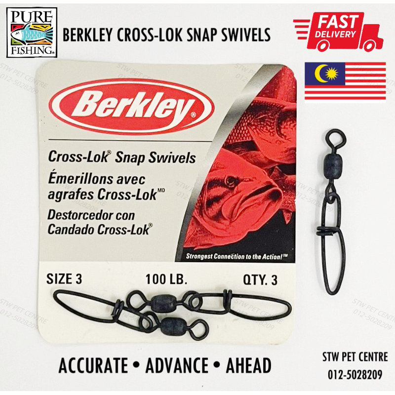 Berkley Cross-Lok Snap Swivel Fishing Barrel Stainless Steel Connector ...