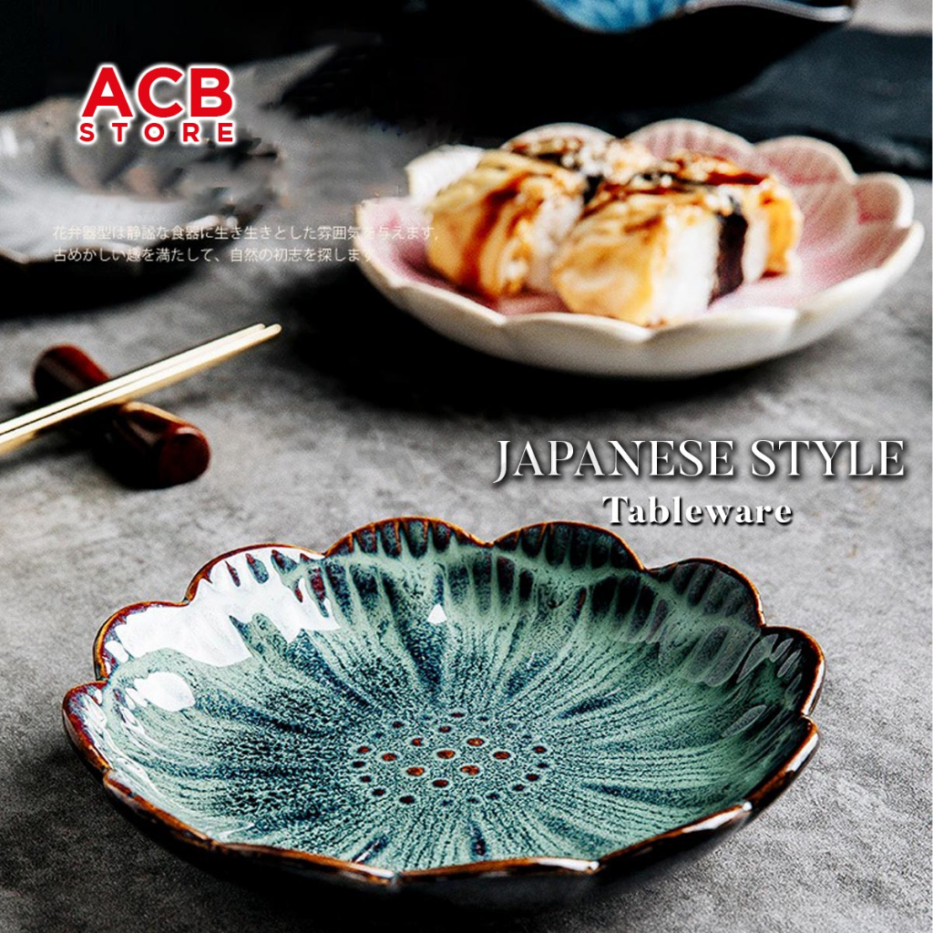 [READY STOCK] Japanese Ceramic Flower Shape Side Dish Plate ...