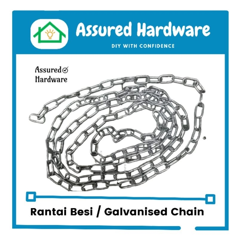 Galvanized Iron Chain / Gi Chain / Rantai Besi / ( Selling In feet ...