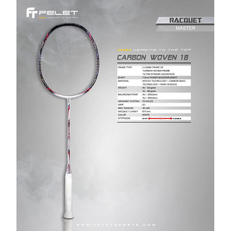 Racket Carbon Woven 18 (Original ) | Shopee Malaysia