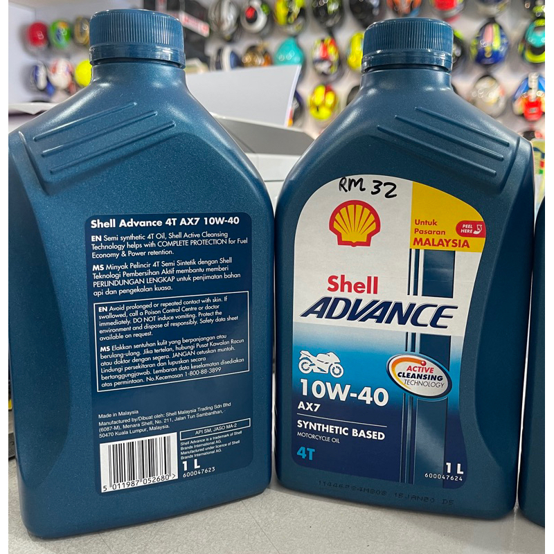 SHELL AX7 15W50 10W40 SEMI SYNTHETIC BASE MOTOCYCLE 4T ENGINE OIL (100% ...