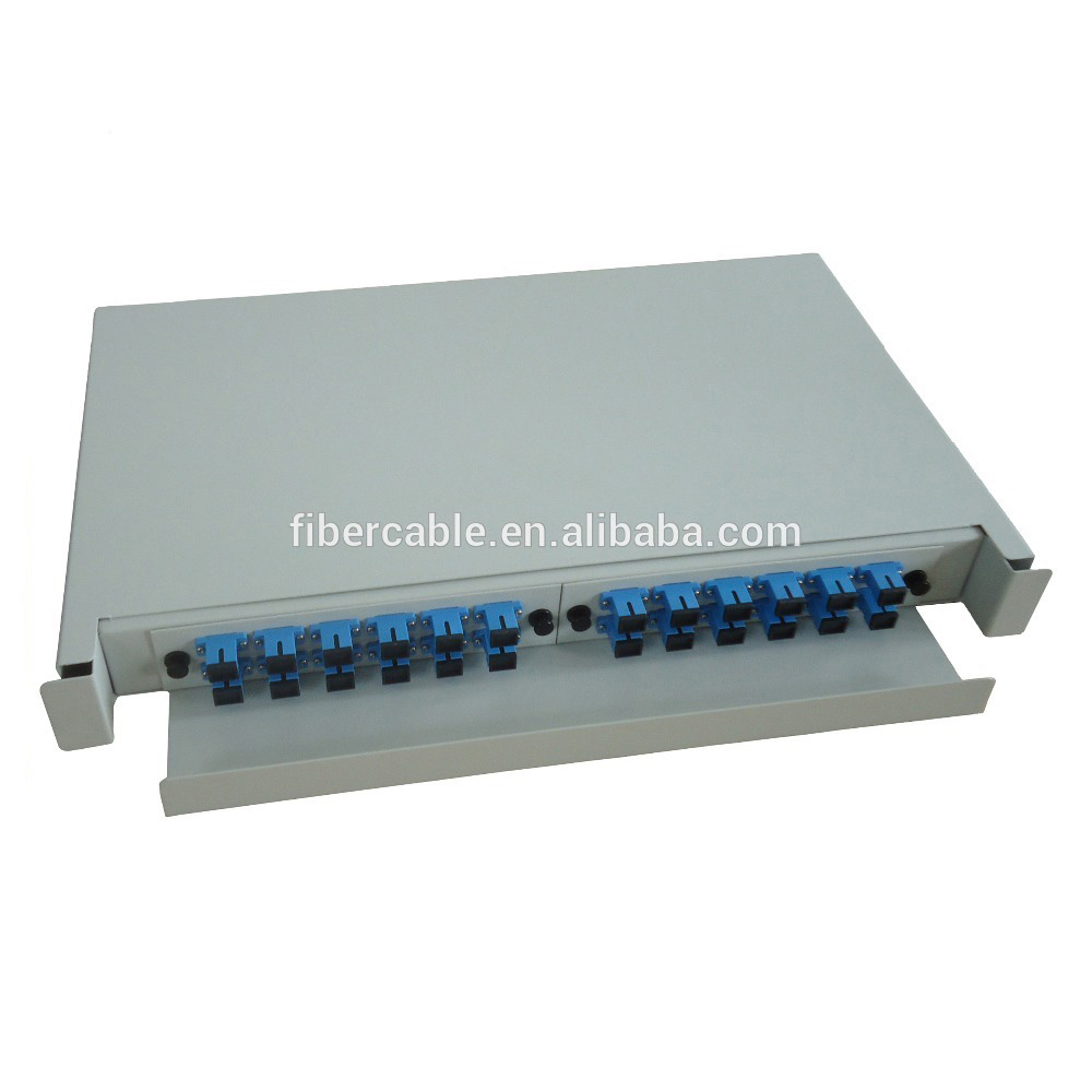 FTTH ODF sliding with roller 12 Core Drawer Type Rack ( 19 in) Mounted ...
