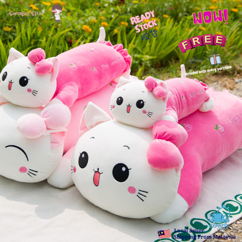 Cute Cat Pillow Cat Doll Plush Toy Bed Doll Anak Patung Kucing Comel ...