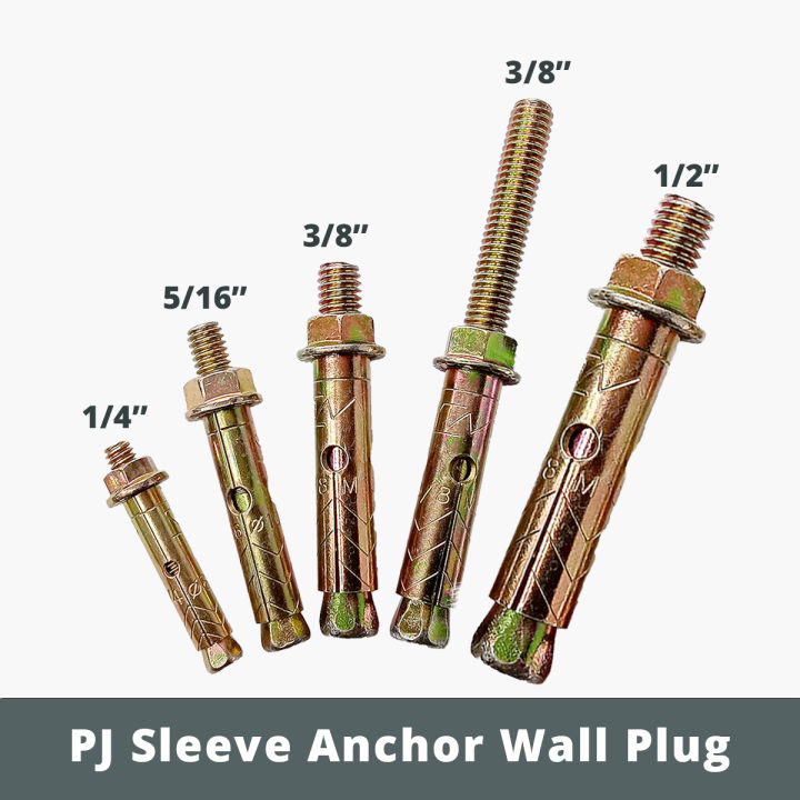 PJ Sleeve Anchor Metal Wall Plug Besi 1/4", 5/16'', 3/8", 1/2" | Shopee ...