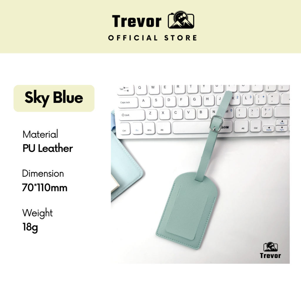 TREVOR Leather Luggage Tag - Premium Waterproof Travel Suitcase Baggage ...