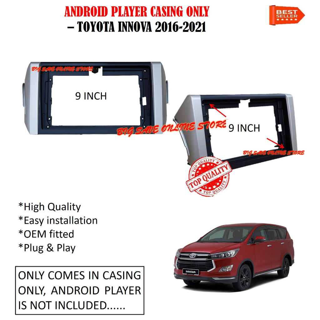 TOYOTA INNOVA 2016 - 2021 9 INCH ANDROID PLAYER CASING | Shopee Malaysia