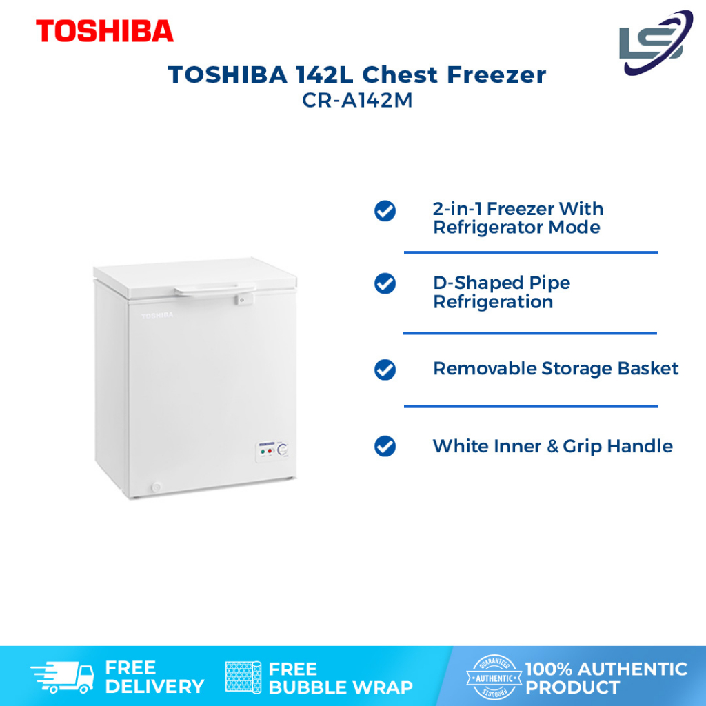 TOSHIBA 142L Chest Freezer White CR-A142M | Chest Freezer in ...