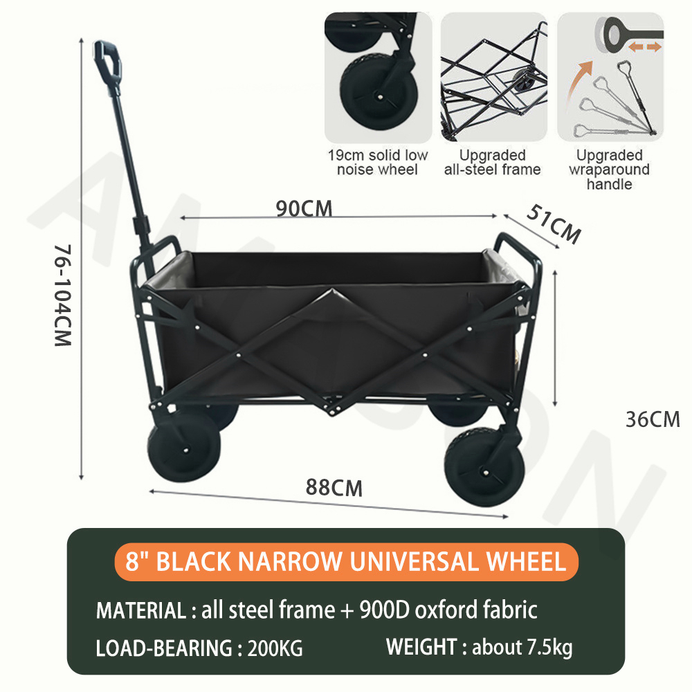 5/7INCH Foldable Trolly Camping Wagon Tool Truck Carts Storage Beach ...