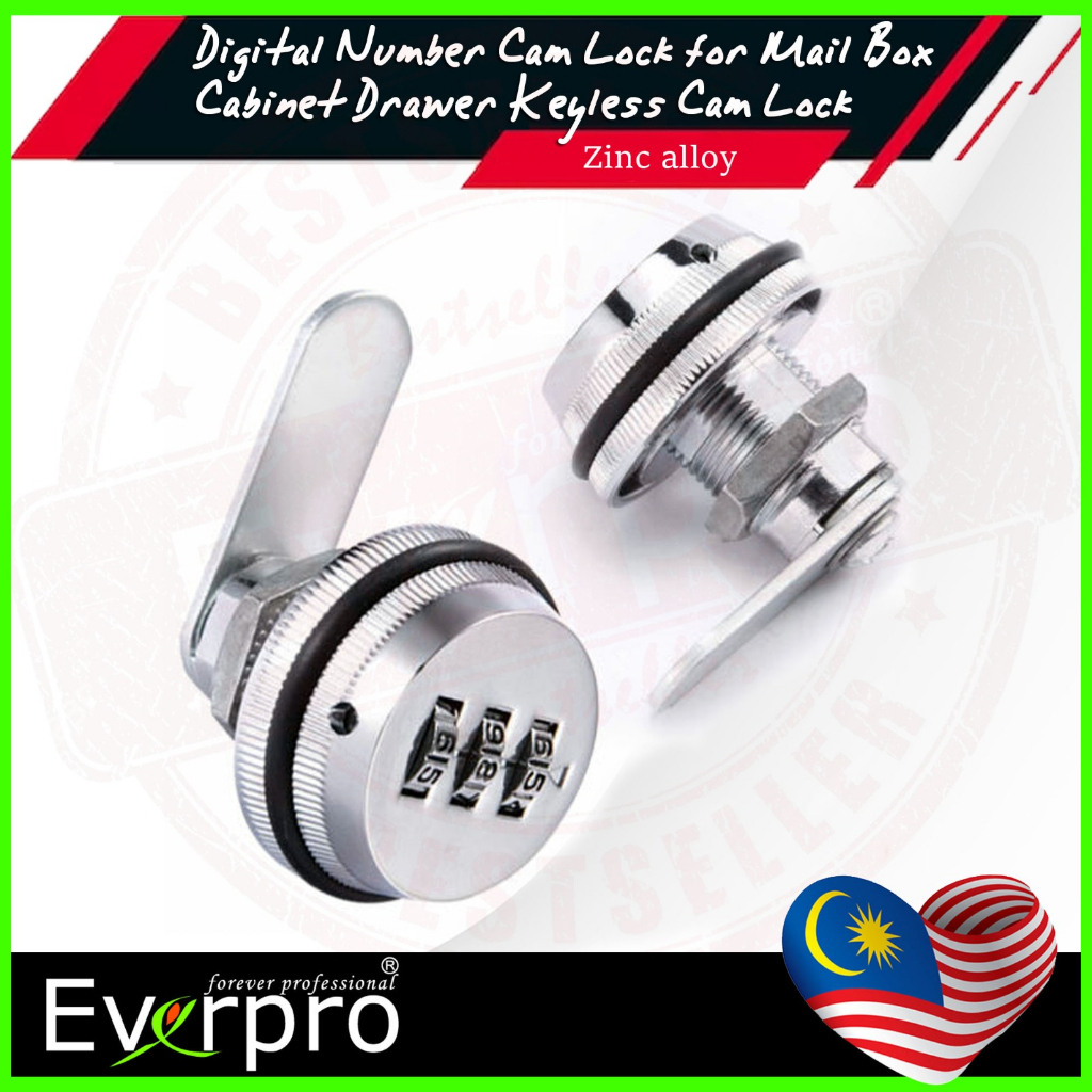 Digital Number Cam Lock Mail Box Cabinet Drawer Keyless Cam Lock ...