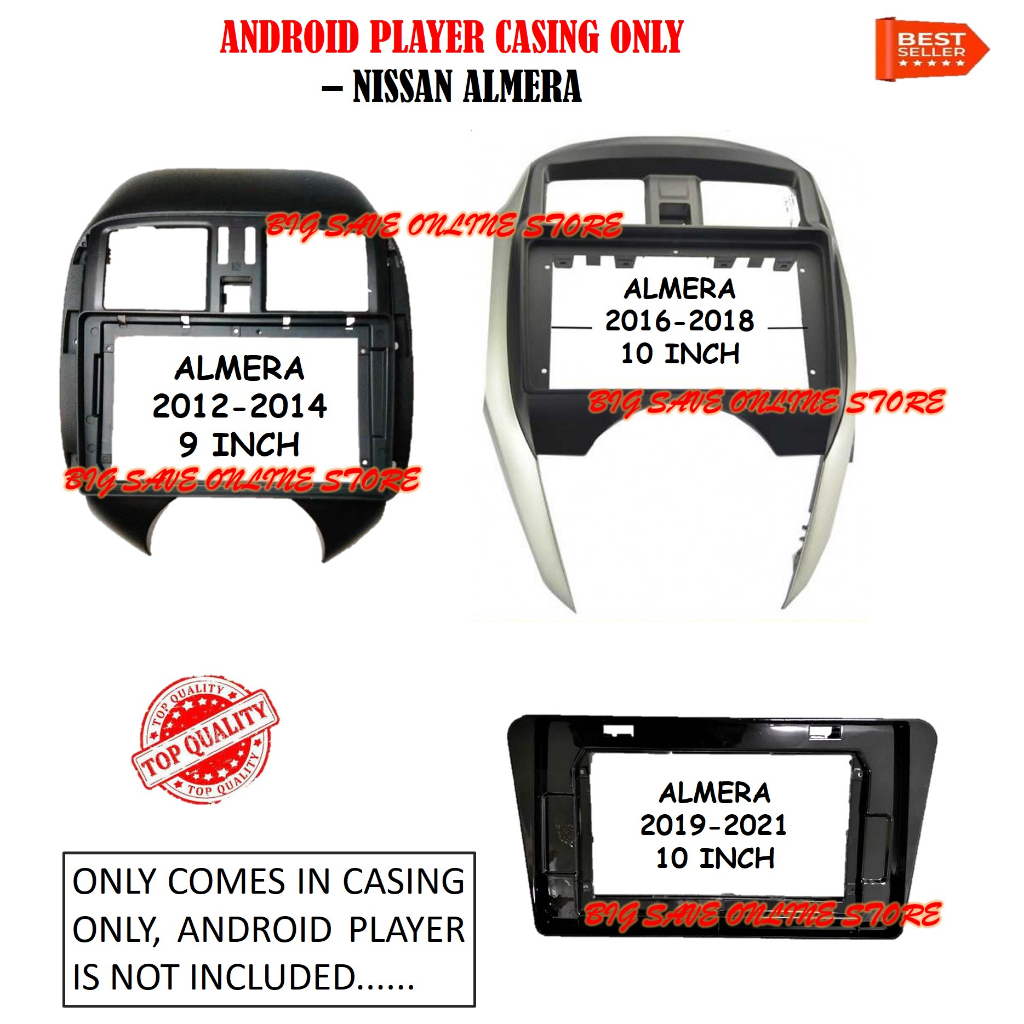 NISSAN ALMERA 2012--2014, 2016-2018, 2019-2021 ANDROID PLAYER CASING ...