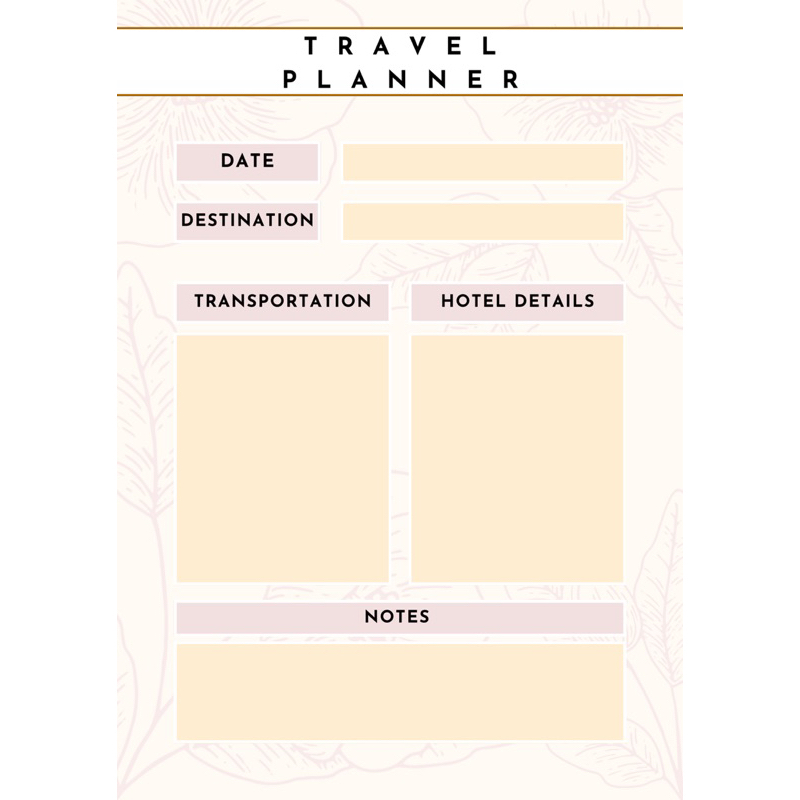 Travel Planner Editable Template Canva Shopee Malaysia