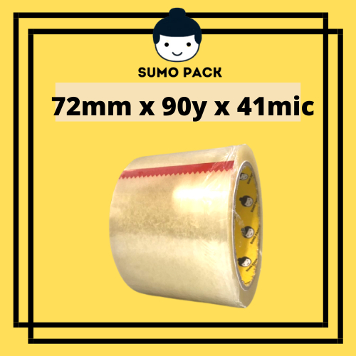 SUMOPACK Opp Tape 72mm x 90y x 41mic Clear Tape school office packaging ...