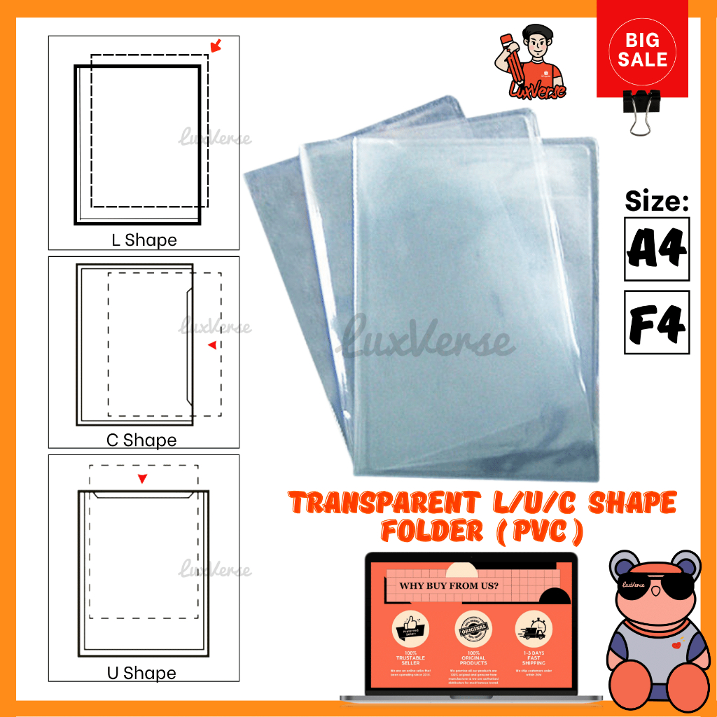 Clear Folder A4 PVC Document Clear Holder L Shape / U Shape / C Shape 🔥ReadyStock🔥 | Shopee Malaysia