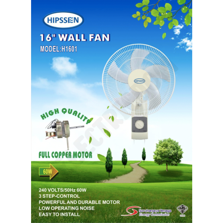 KDK KU408 16" Wall Fan(Kipas Dinding), PANASONIC FMU408 16"/UMS (5 ...