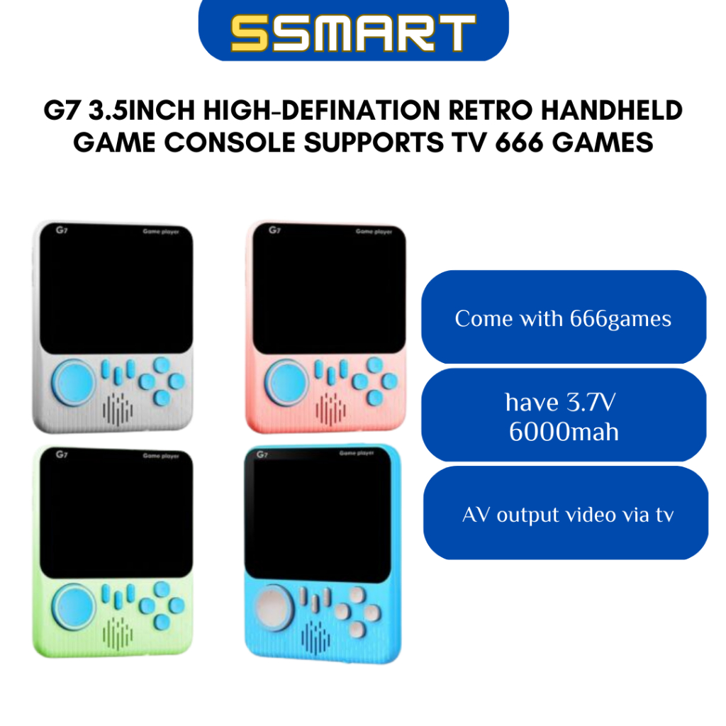 G7 3.5inch High-Defination Retro Handheld Game Console Supports TV 666 ...