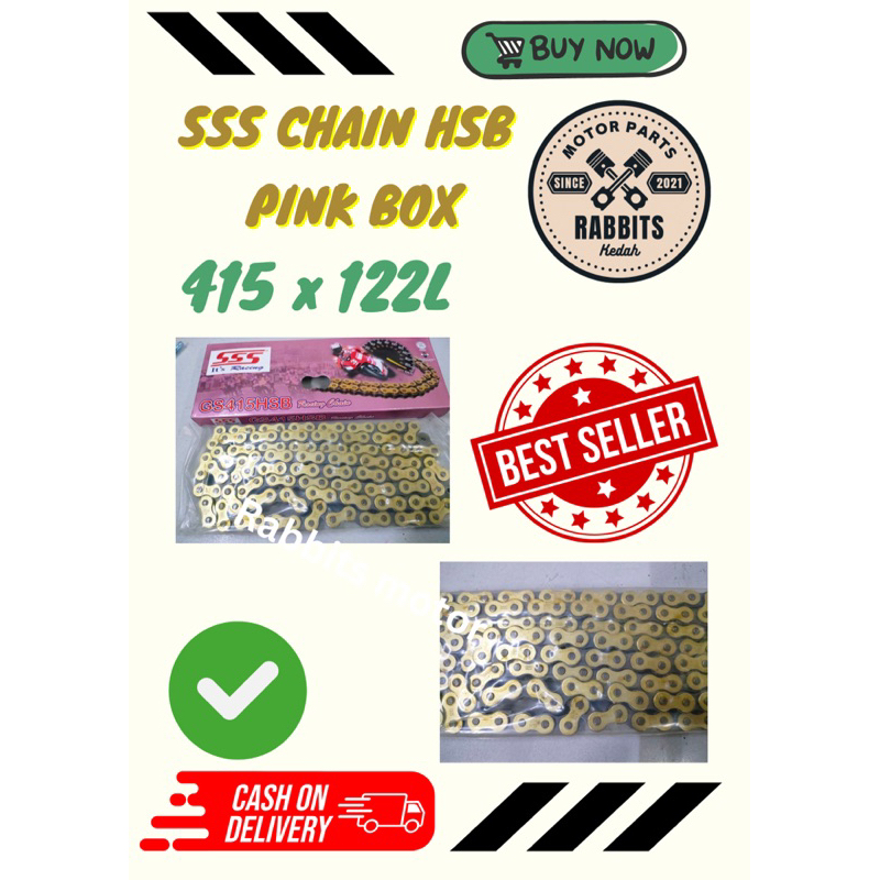 RANTAI SSS RACING CHAIN GS415HSB 122L HEAVY DUTY RACING (PINK BOX ...