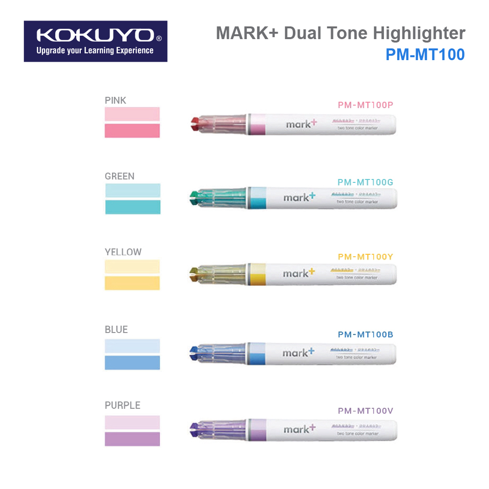 Kokuyo Mark Dual Tone Highlighter PM-MT100/PM-MT101 Penyerlah Dwi Nada ...
