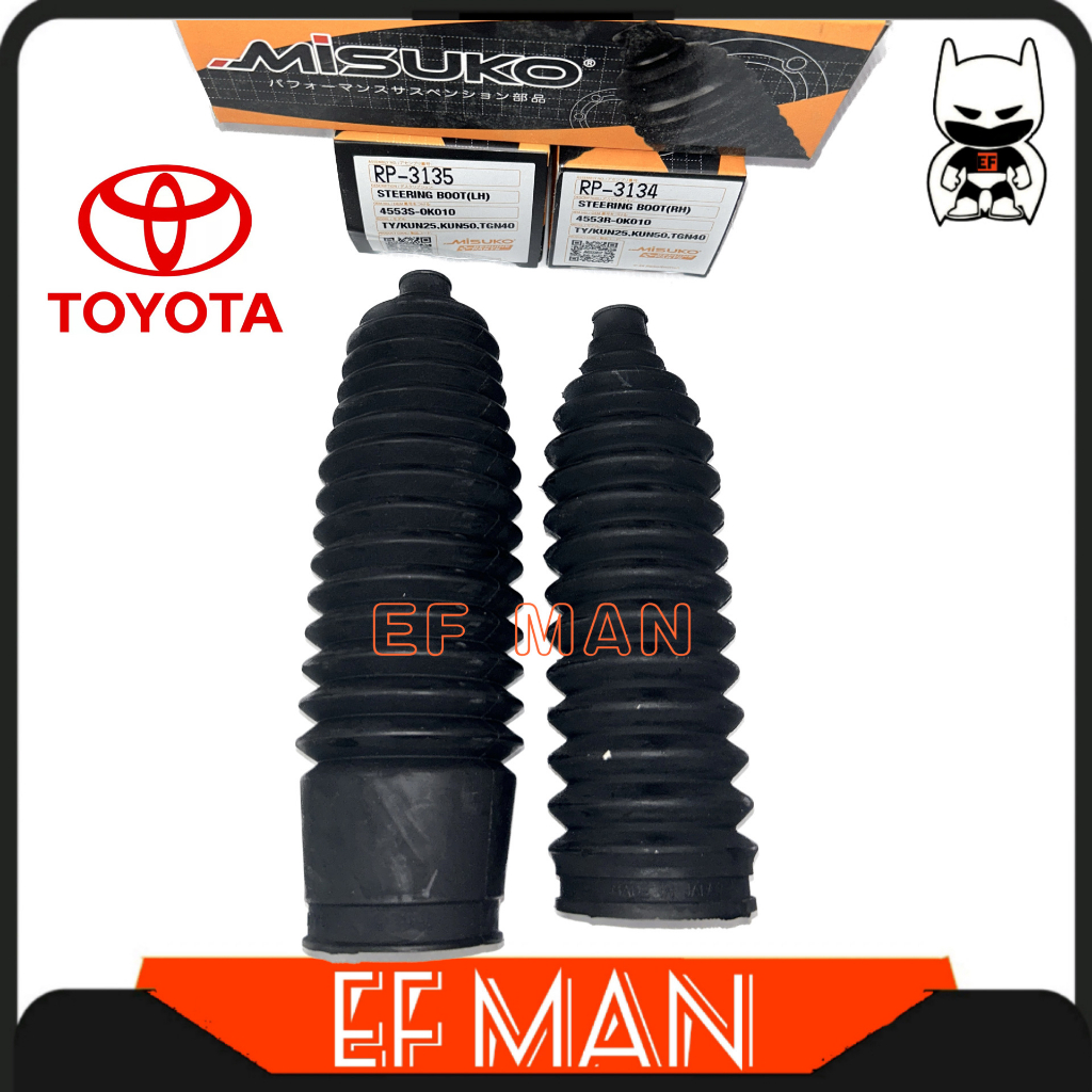 TOYOTA HILUX FORTUNER INNOVA STEERING BOOT LH & RH / STEERING RACK BOOT ...