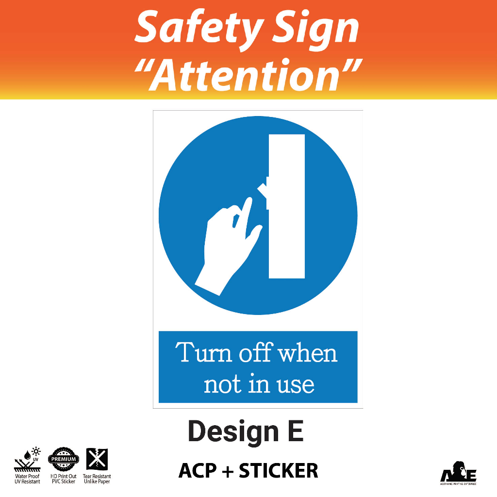 Attention Safety Sign | 安全提示板 | Perhatian Tanda Keselamatan | Safety ...