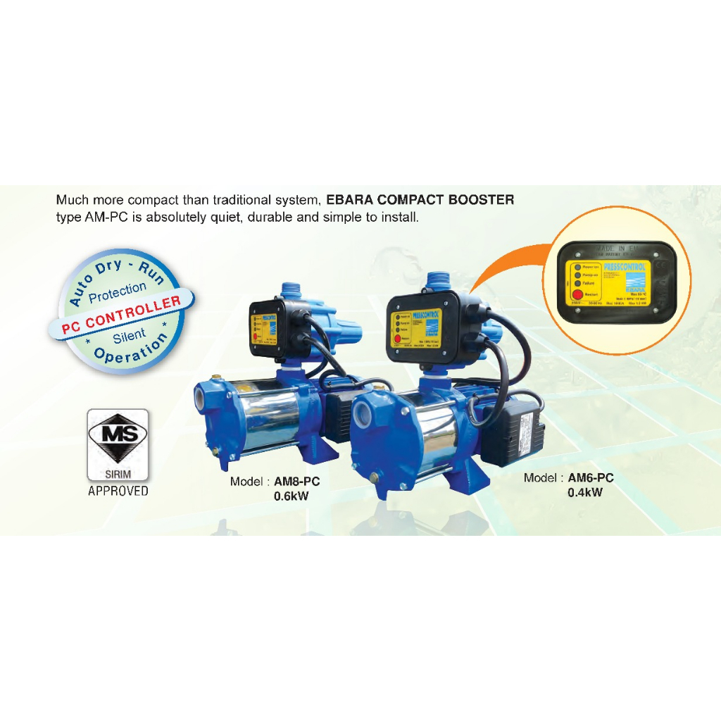 Pam Penggalak Automatik Padat Jenis AM-PC | EBARA Automatic Booster ...