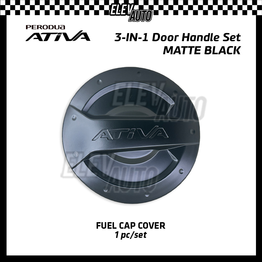 Perodua Ativa MATTE BLACK 3 in 1 Set Door Handle Bowl Fuel Cap Cover ...