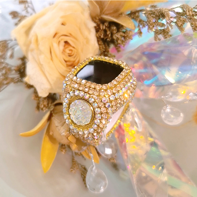 [PREMIUM] Champagne Gold iQIBLA Zikr Ring Swarovski with Heart Shape ...