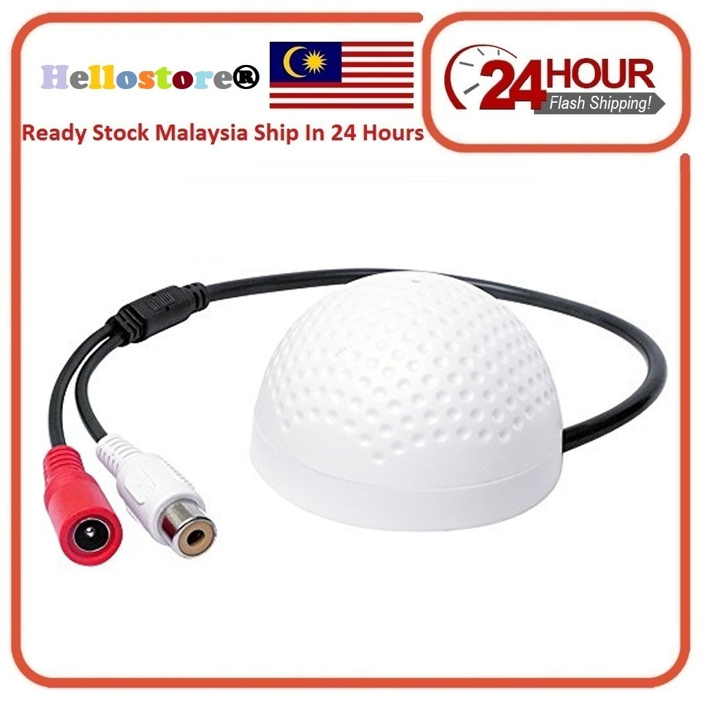 CCTV Mini Microphone Sound Monitor For CCTV Security Camera DVR (White ...