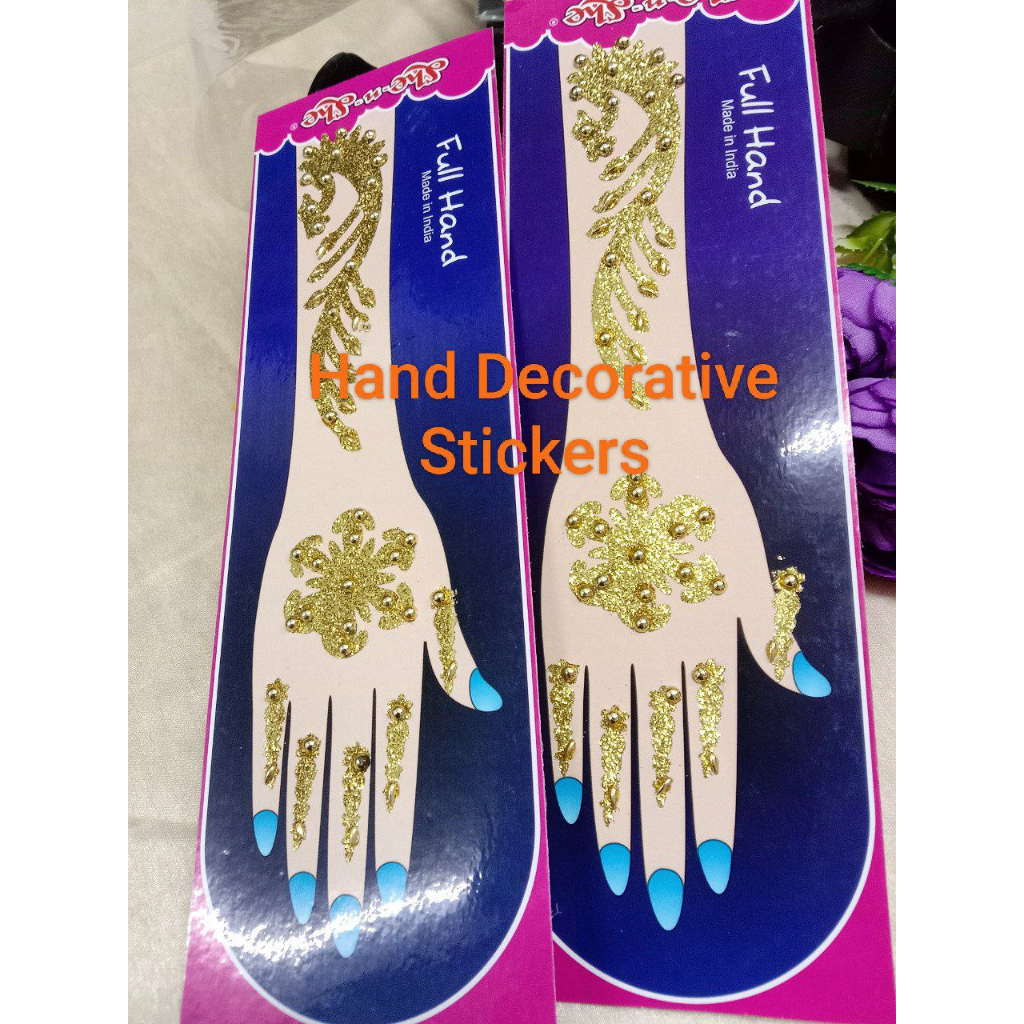 Hand Deco Sticker Mahendi Design Stickers Gold Glitter Stickers ...
