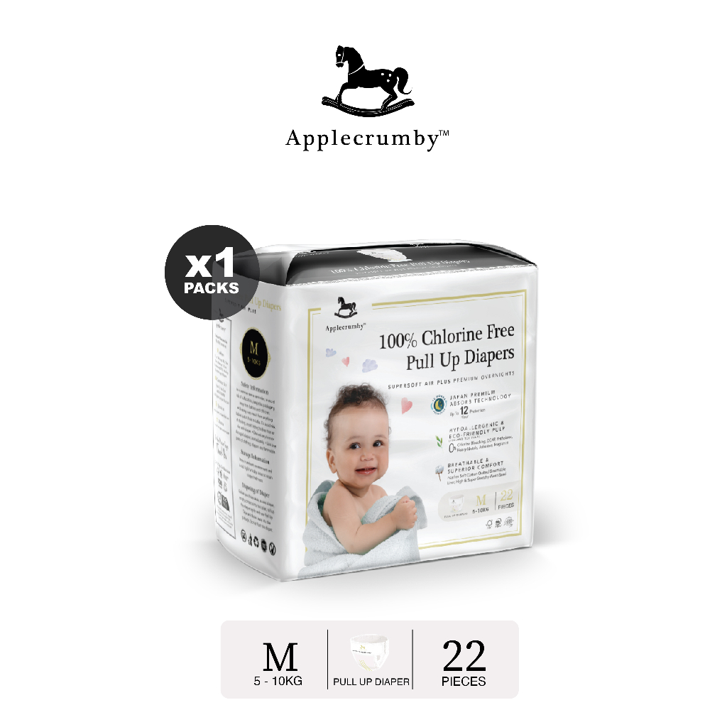 Applecrumby Chlorine Free Pull Up Diaper (Medium 22 pcs) | Shopee Malaysia