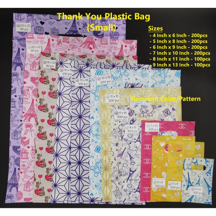 Beg Plastik [SMALL] Plastic Bag Thank You / Plastic Gift Bag / Shopping ...