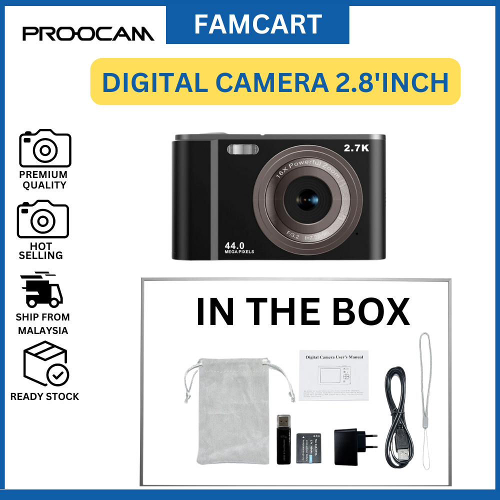 🔥READY STOCK🔥PROOCAM DC-402 CAMERA DIGITAL 48MP 1080P 2.8-inch Screen ...