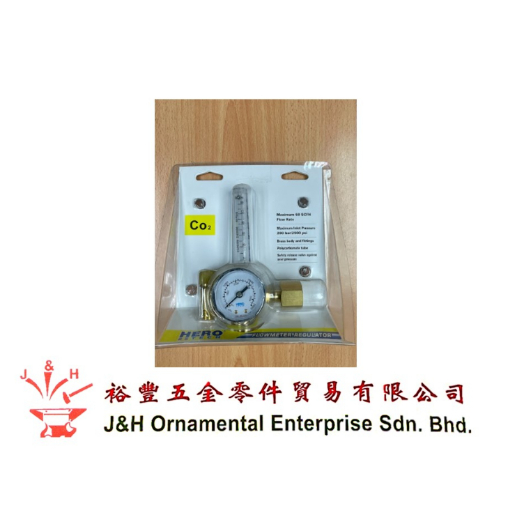 W044-021 398CR (CO2) HERO-TECH MIG GAS REGULATOR WITH FLOWMETER | GOLD ...