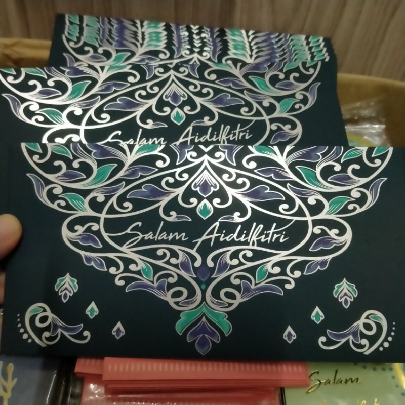 Sampul Raya CIMB Premier set (hijau + navy blue) 2023 | Shopee Malaysia