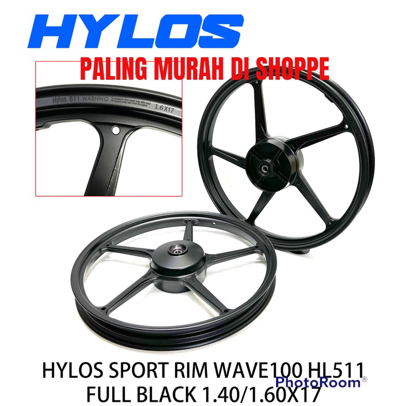 EX5 DREAM WAVE100 HYLOS HL511 SPORT RIM FULL BLACK 14/16-17 | Shopee ...