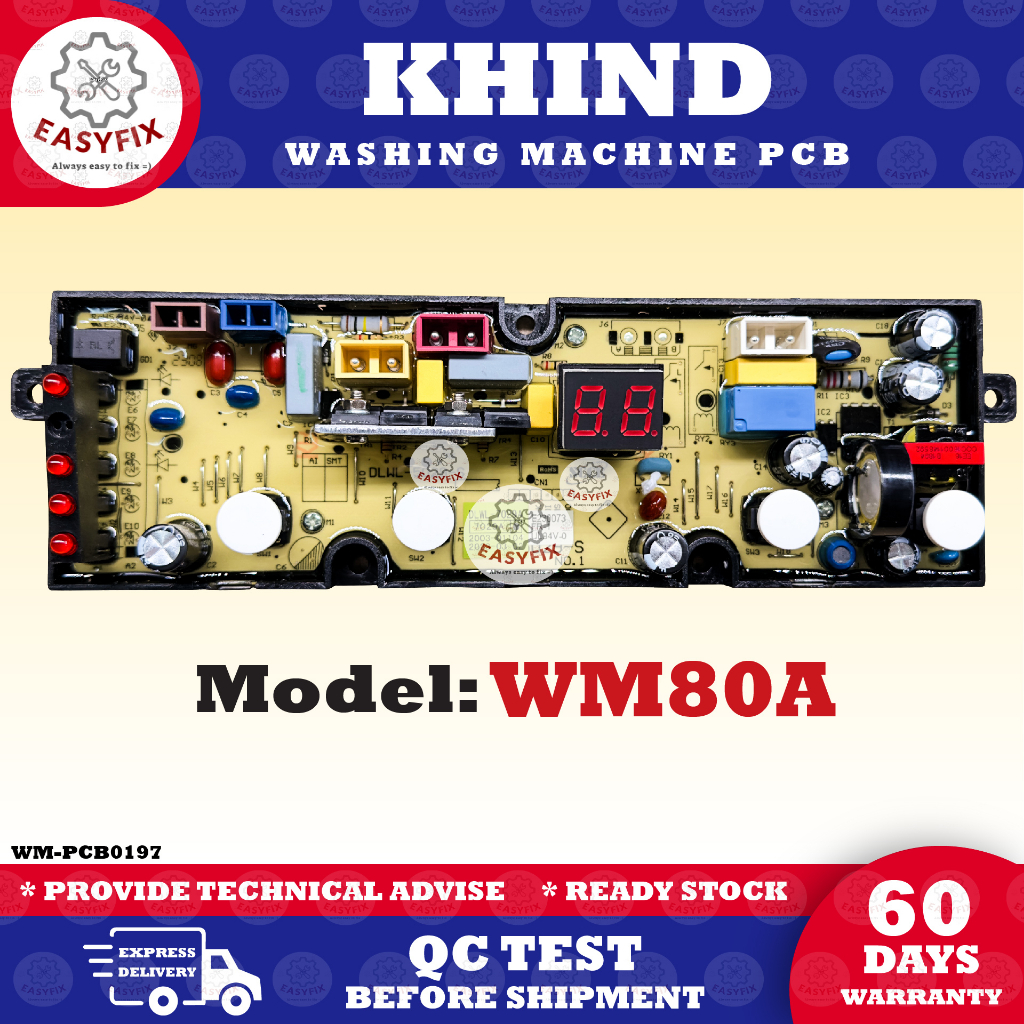 WM80A KHIND WASHING MACHINE PCB BOARD (CONTROL BOARD) WM-80A WM80 WM-80 ...