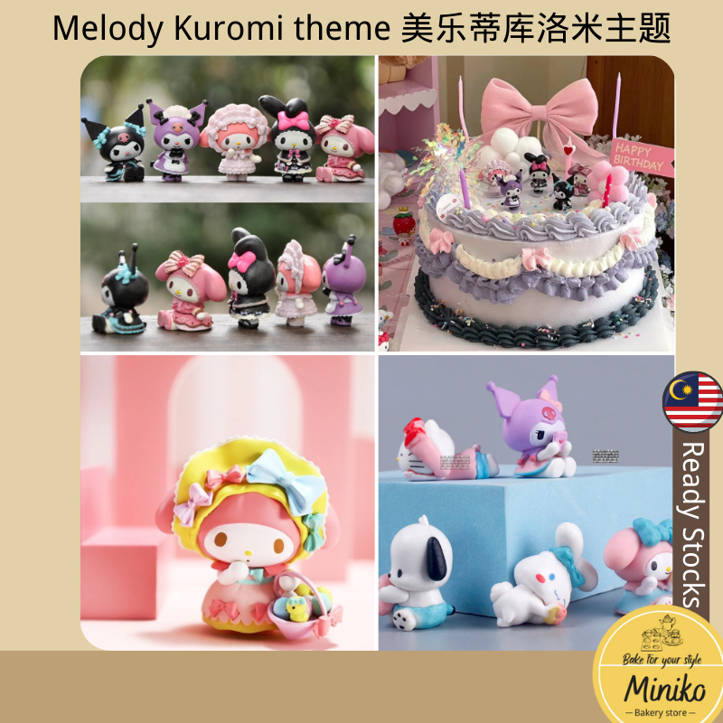 Kuromi theme kitty melody Pacha dog sanrio cake decoration topper ...