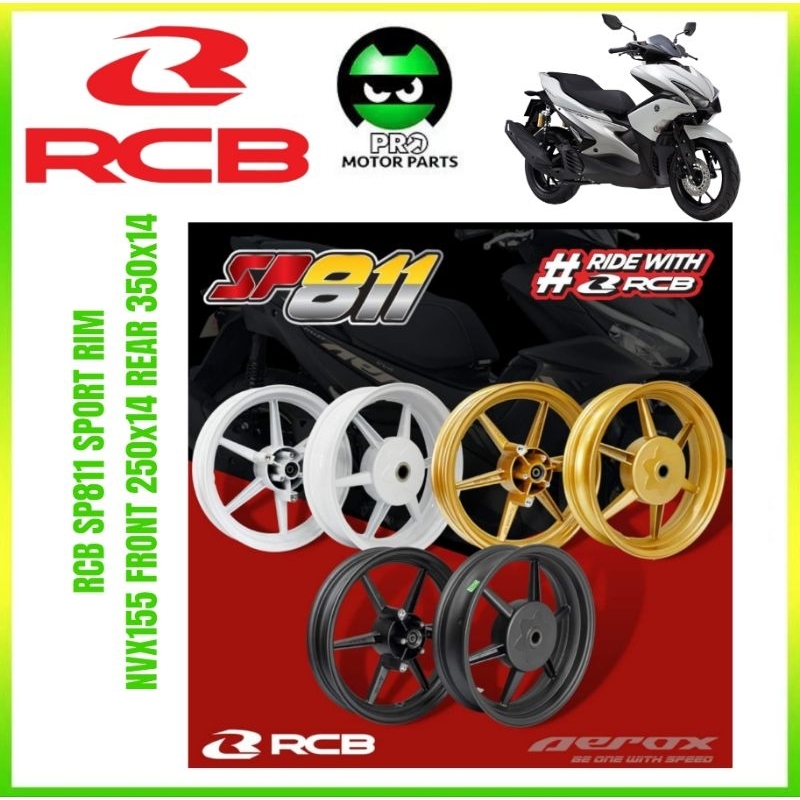 RCB ORIGINAL YAMAHA NVX155 AEROX SPORT RIM 811 FRONT 250 / 14 REAR 350 ...