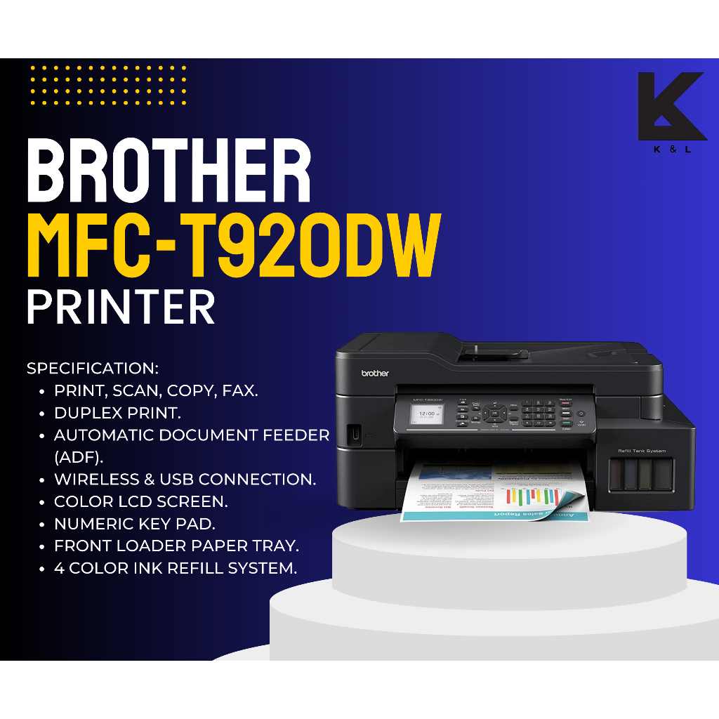 BROTHER SMART TANK MCF-T920DW PRINTER | Shopee Malaysia