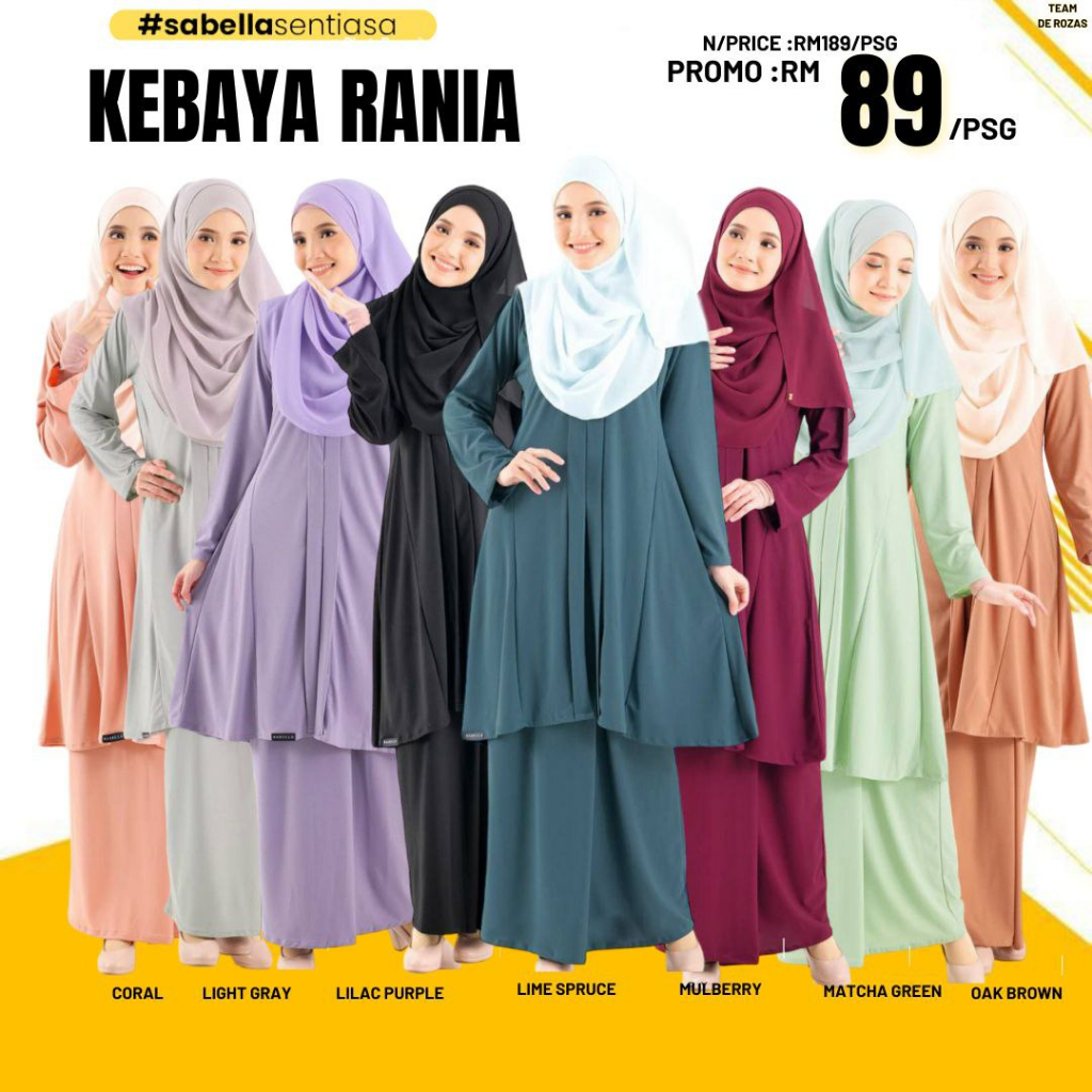 Rania Kebaya | Sabella Kurung Tanpa Gosok | Ironless Plain kebaya labuh ...