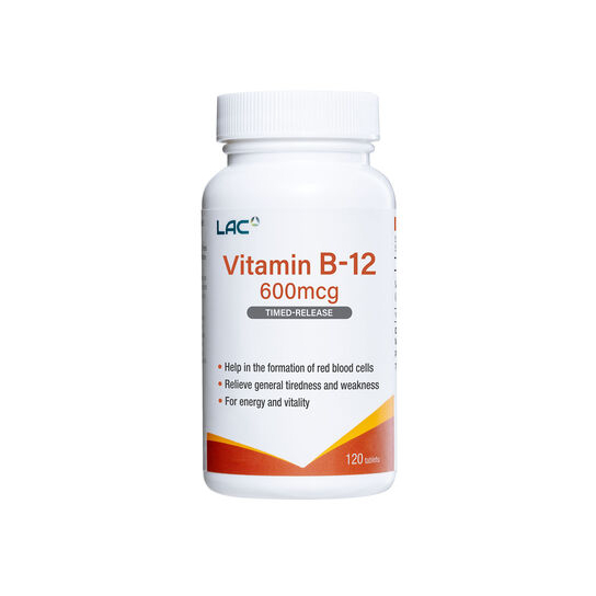 LAC VITAMINS Vitamin B-12 600mcg TR (120 tablets) | Shopee Malaysia