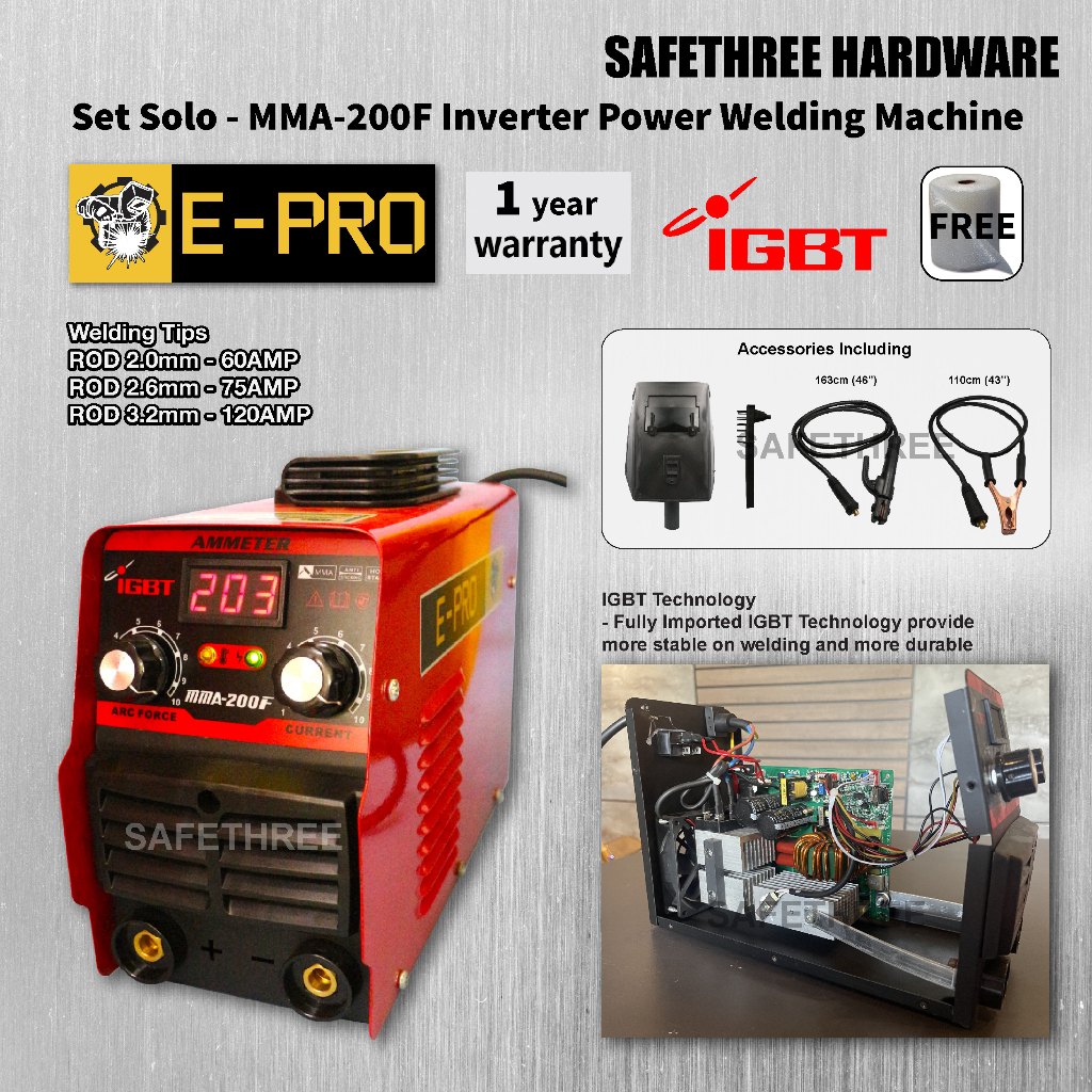 E-PRO MMA-200F IGBT Inverter Welding Machine DC Welder FOC Welding ...