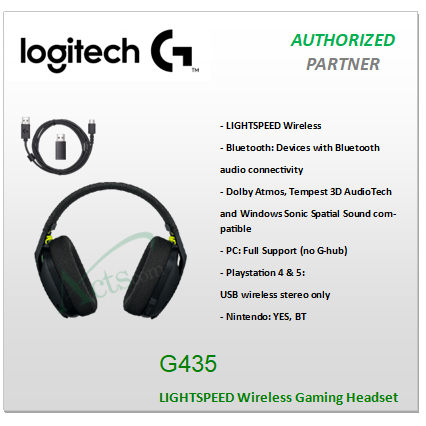 Logitech G435 LIGHTSPEED Wireless Gaming Headset | Shopee Malaysia