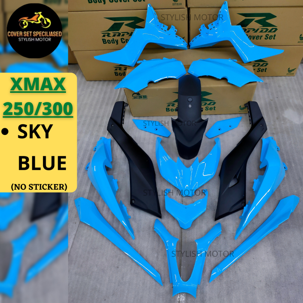 (NO STICKER/AIRBRUSH) RAPIDO COVER SET YAMAHA XMAX 250/300 (YEAR 2021 ...