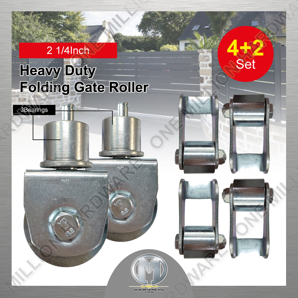 (HEAVY DUTY) Roda Pagar Besi - FOLDING GATE ANGLES BEARING FULL SET ...