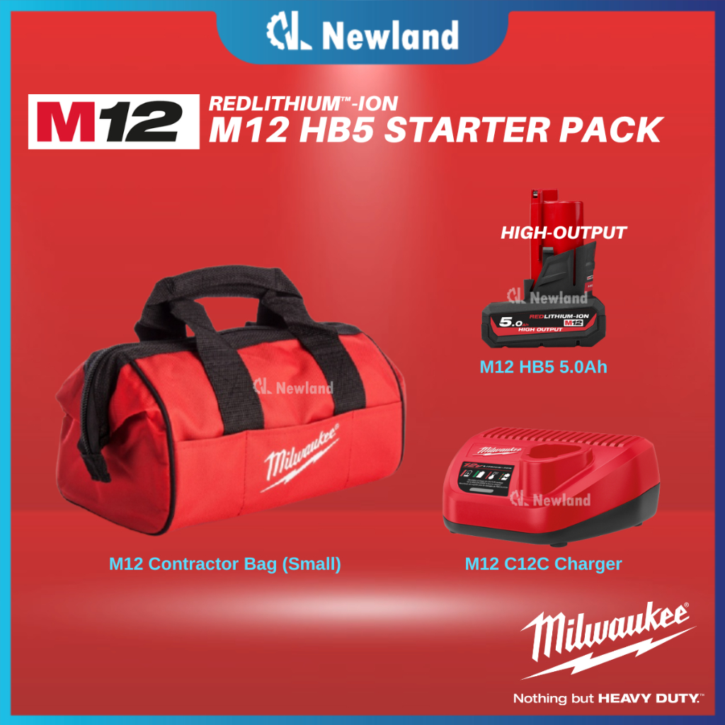 Milwaukee M12 Battery & Charger 2.0Ah / 3.0Ah / 4.0Ah / 6.0Ah Red ...