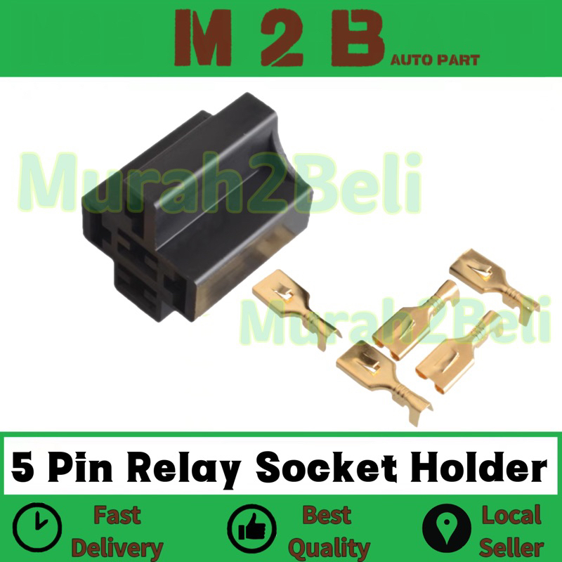Relay Socket for 30A Relay 5 Pin set 6.3mm Auto Vehicle Relay Socket ...